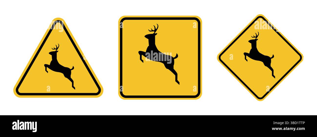 deer crossing on yellow rhombus. deer crossing sticker , deer crossing ...