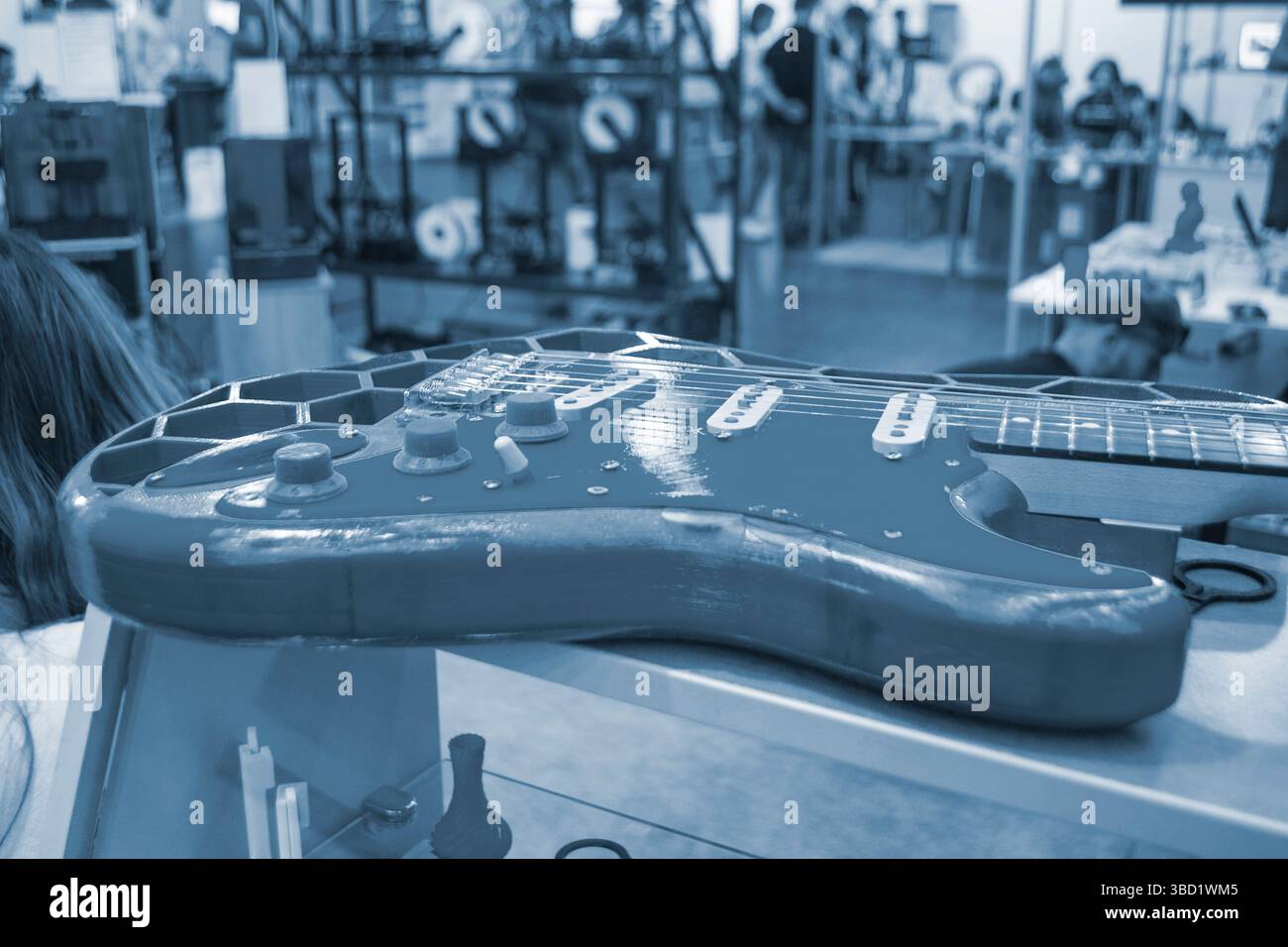 Musical instrument guitar printed on 3D printed from molten plastic ...