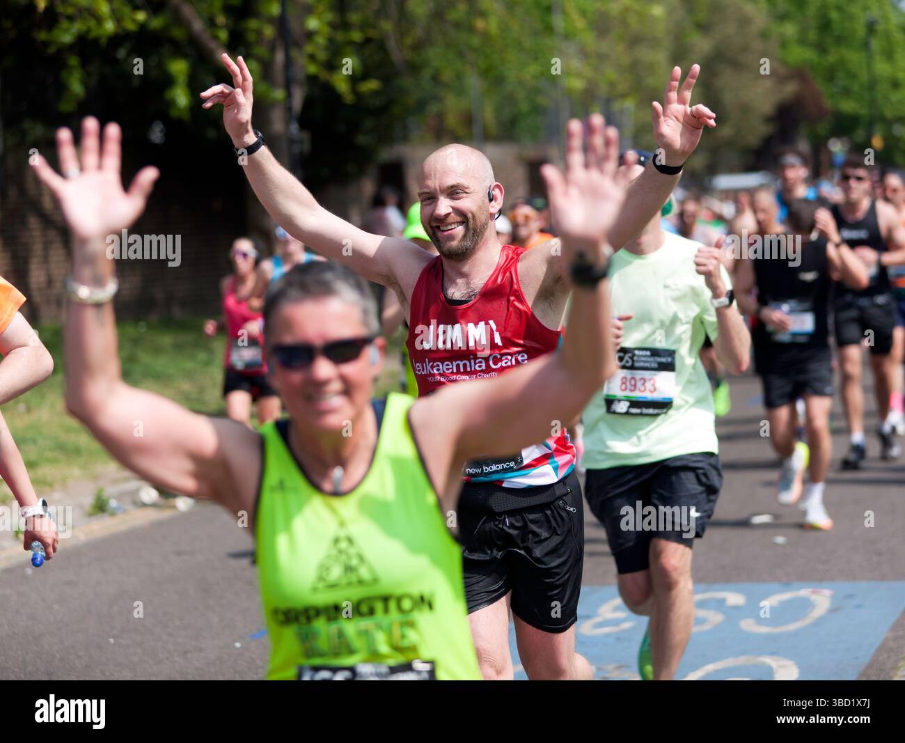 James Ward, running for Leukaemia Care, in the 2025 London Marathon ...