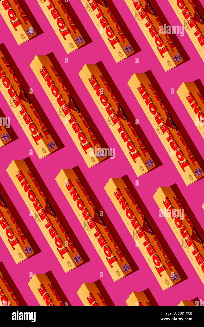 Toblerone brand chocolate pink hi-res stock photography and images - Alamy