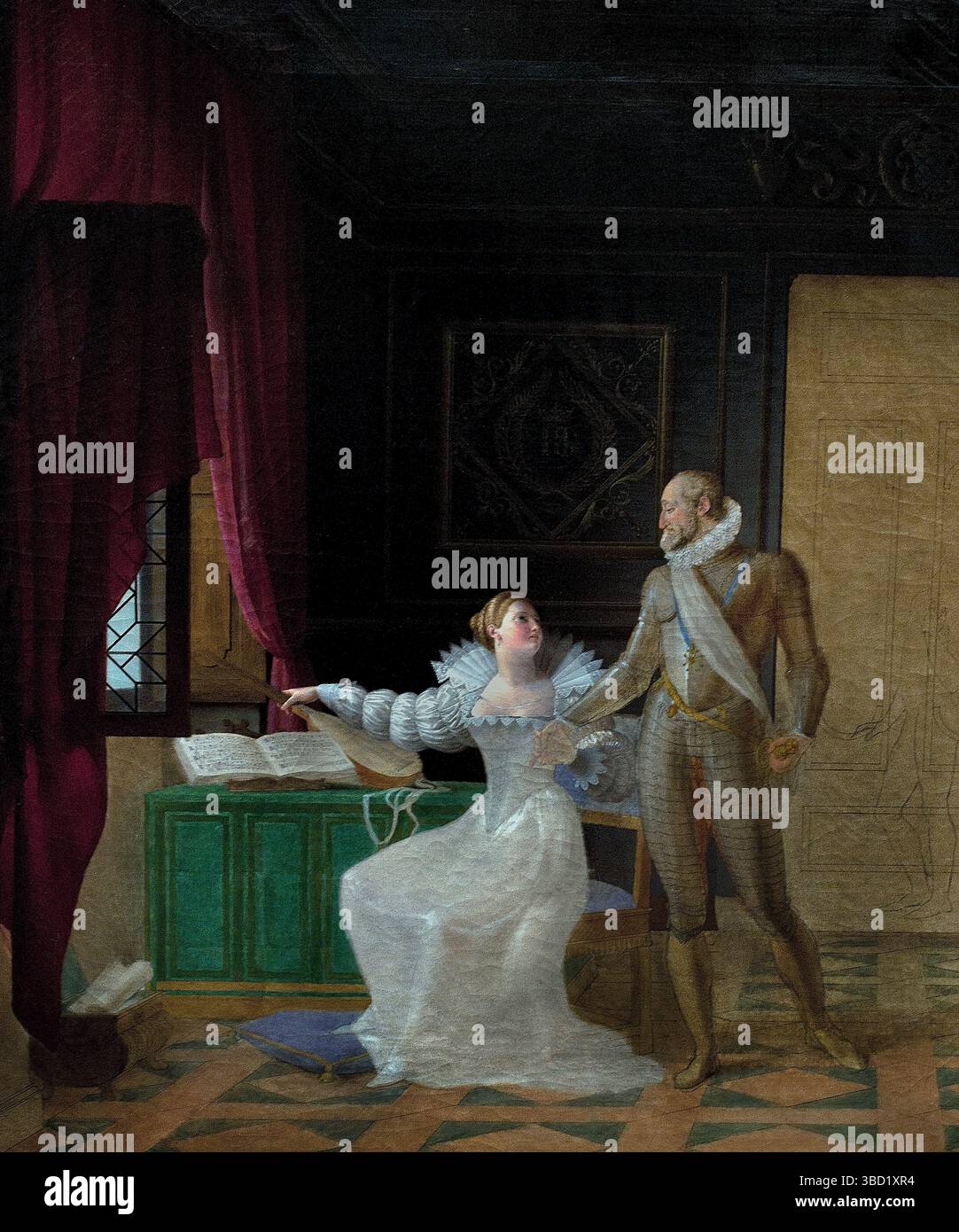 King Henri IV and Gabrielle d'Estrees by Fleury Richard 1777-1852 ...