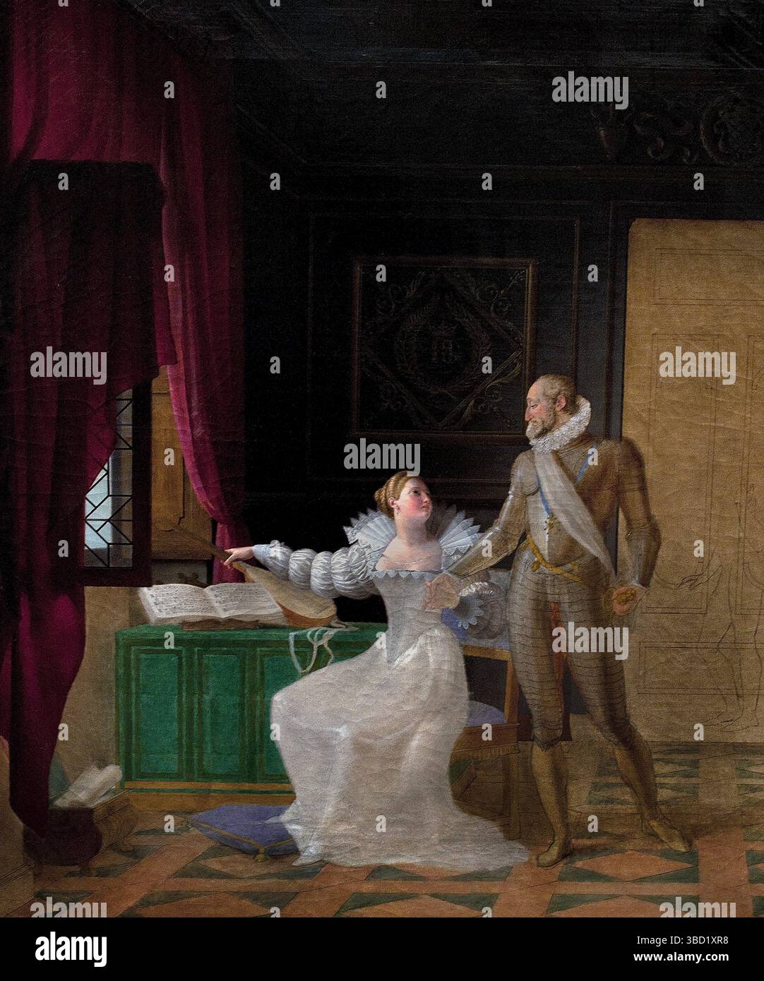 King Henri IV and Gabrielle d'Estrees by Fleury Richard 1777-1852 ...