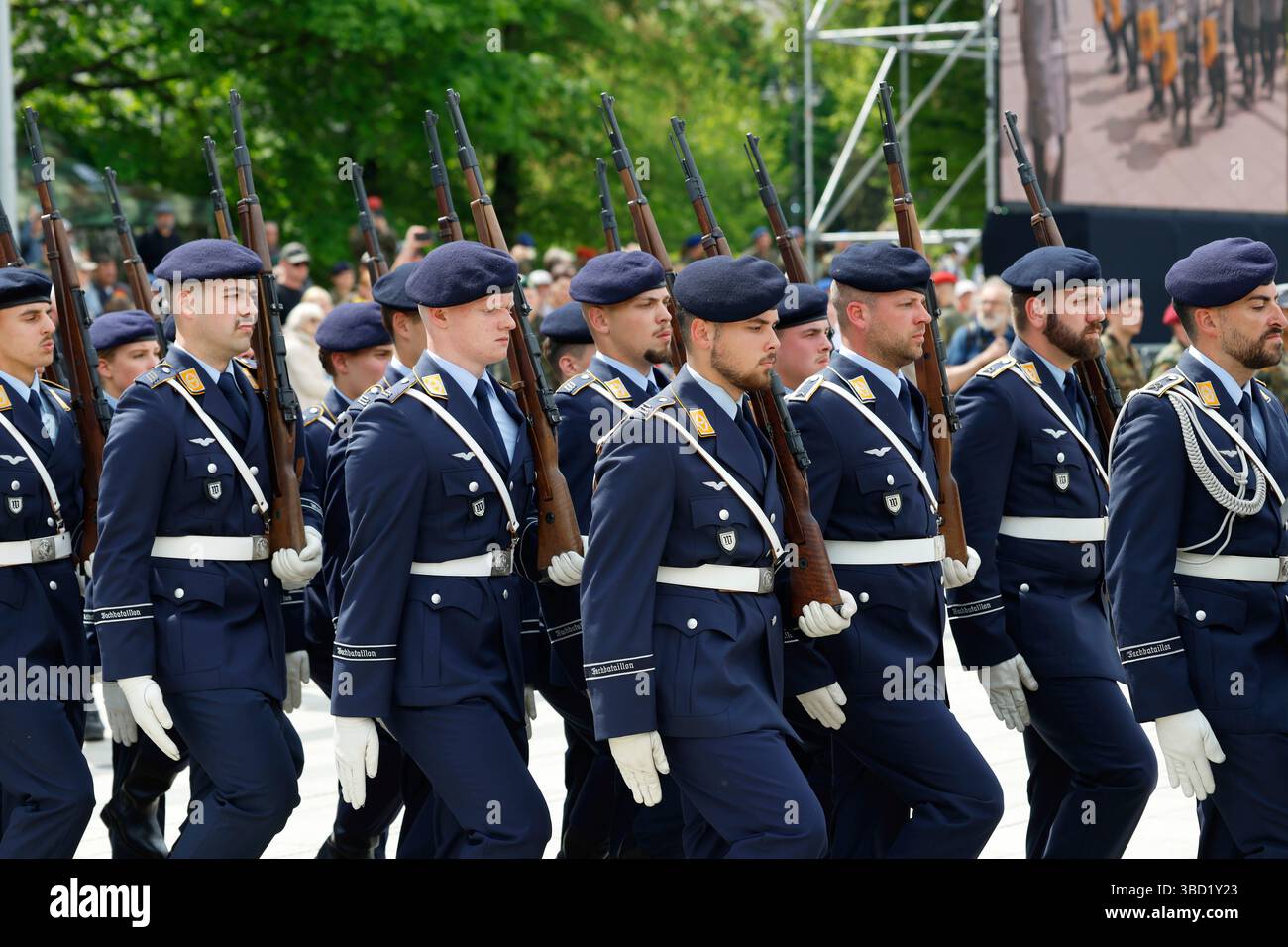 German soldiers march at the formal inauguration of a German brigade for NATO's eastern flank in ...