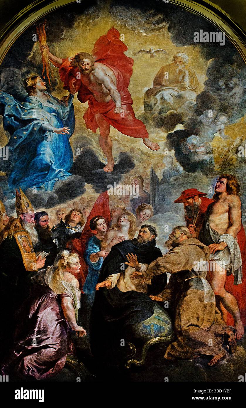 St. Dominic and St. Francis of Assisi preserving world anger of Christ ...