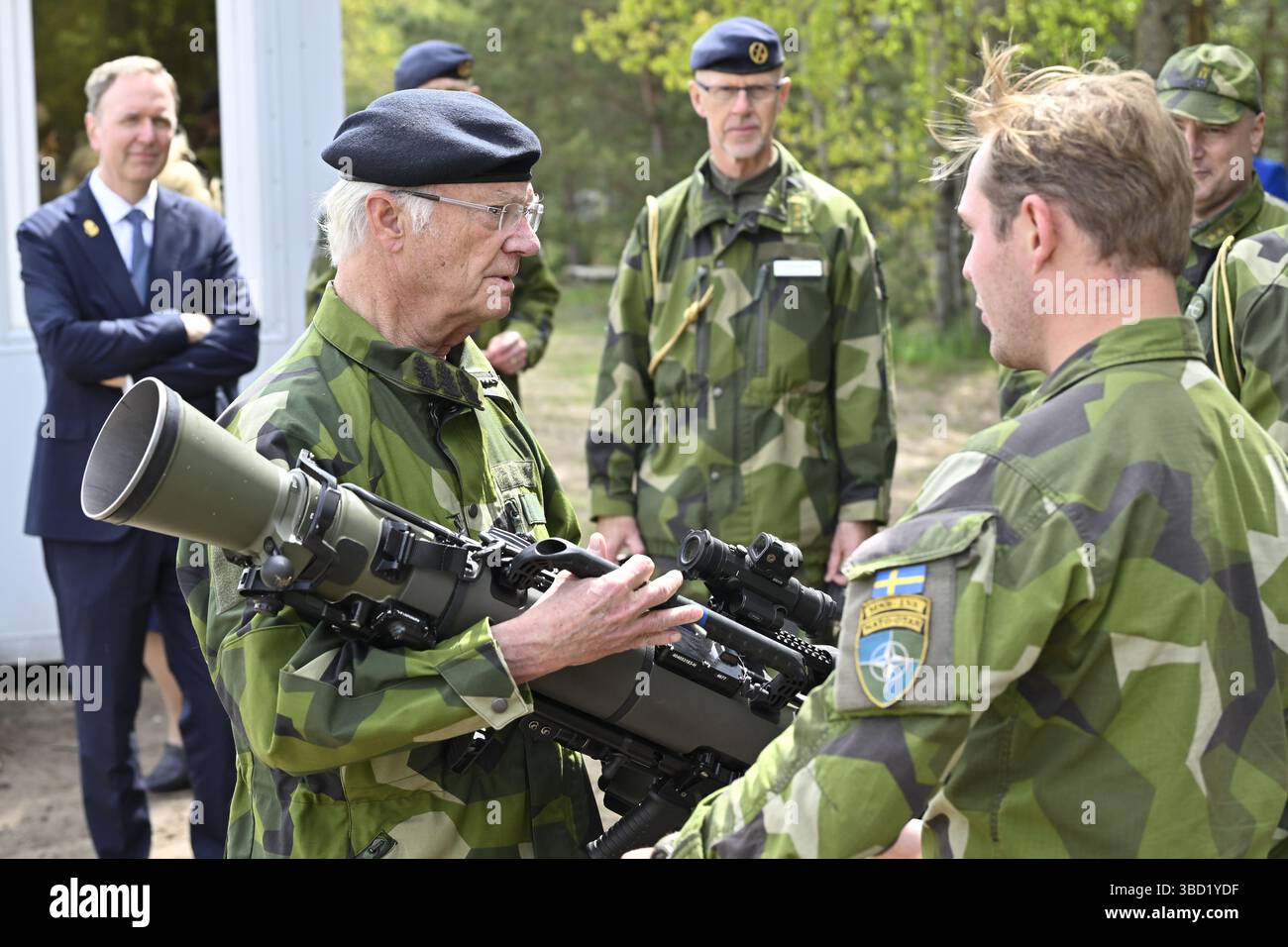 Riga, Latvia. 22nd May, 2025. King Carl Gustaf of Sweden holds the Carl ...