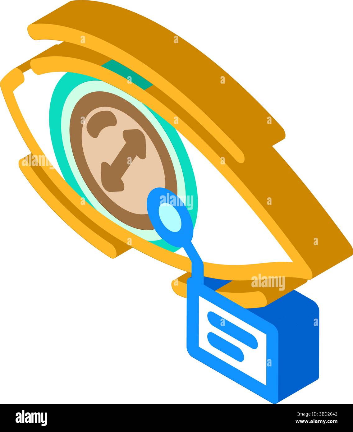 pupil dilation optometry vision eye isometric icon vector illustration ...
