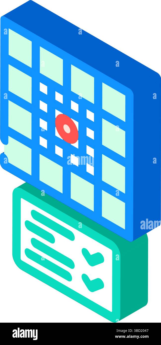 focus test optometry vision eye isometric icon vector illustration ...