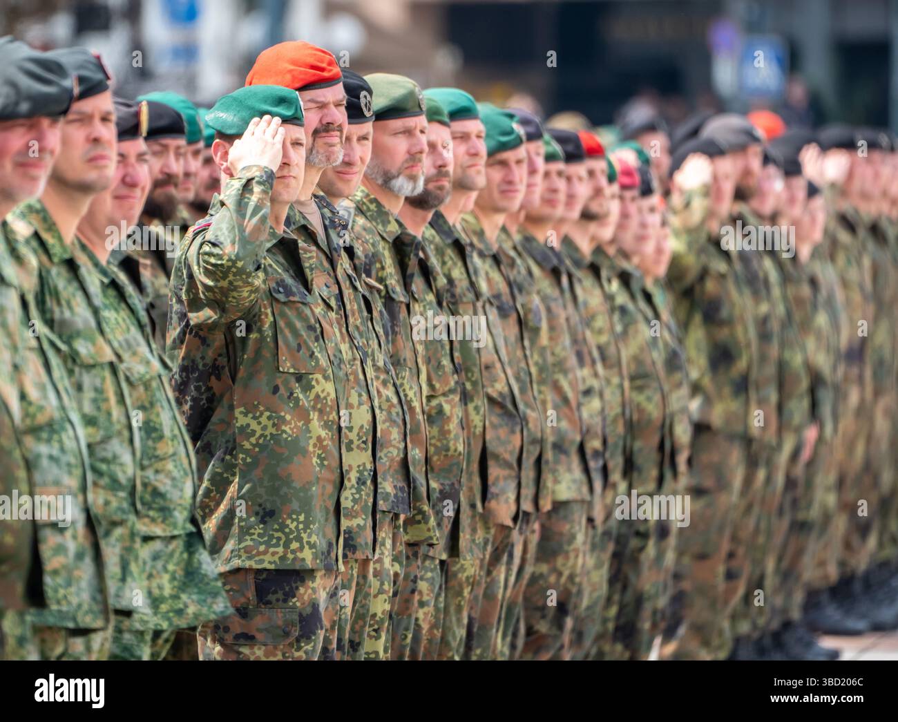 Vilnius, Lithuania. 22nd May, 2025. Bundeswehr soldiers stand at the ...
