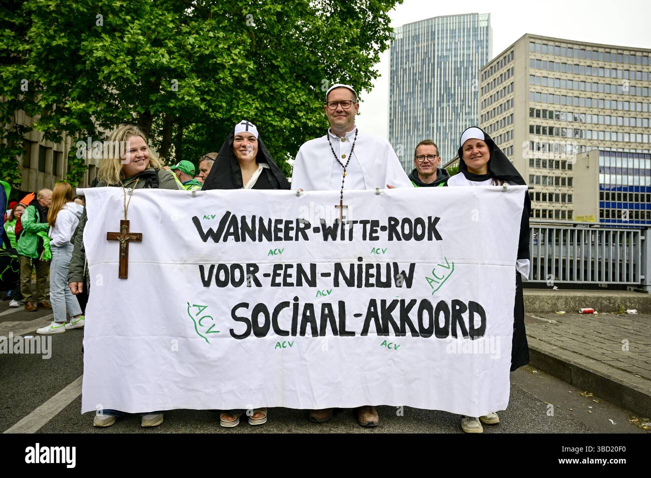 Union members gather for a protest action of the non-profit sector ...