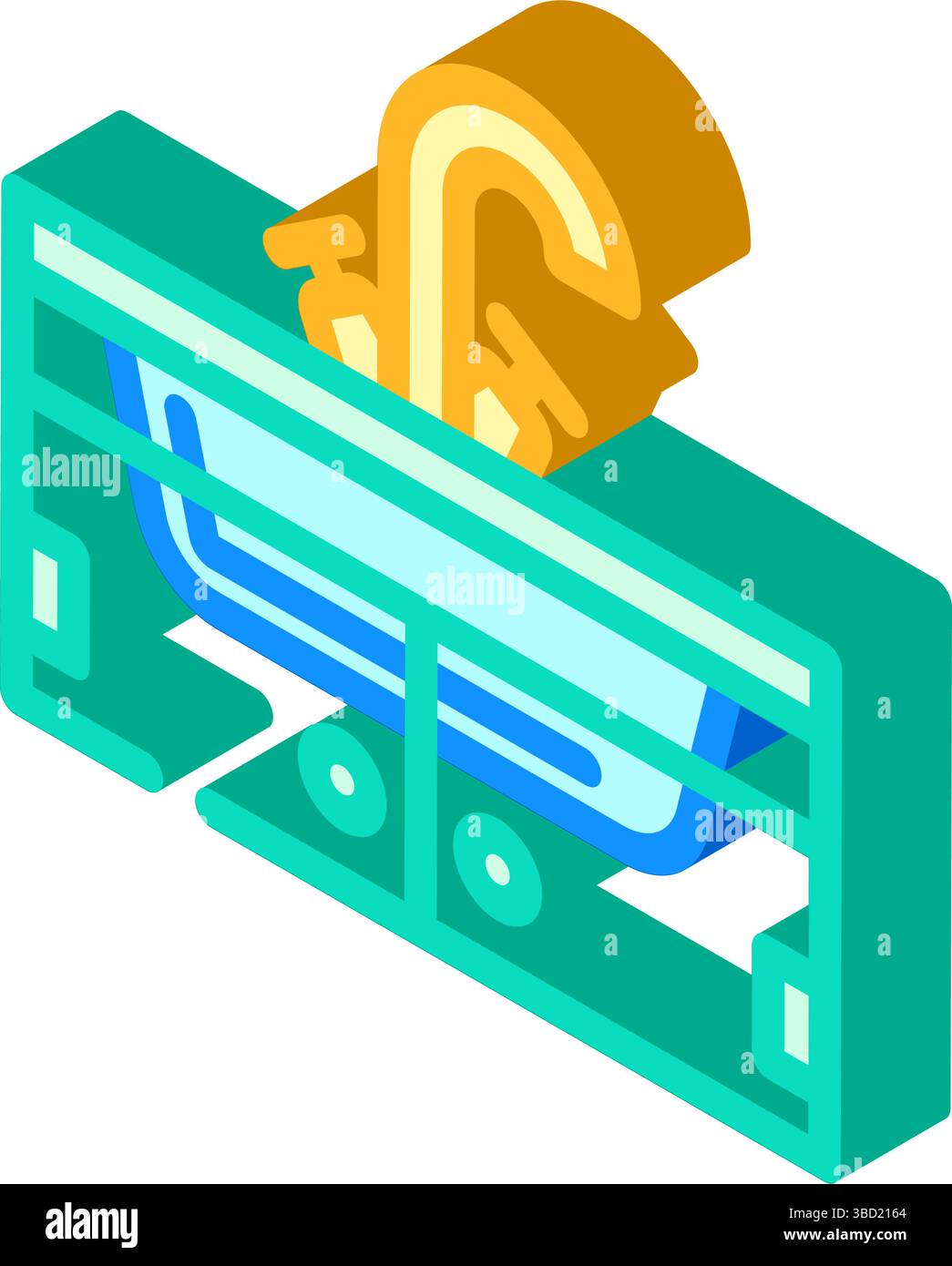undermount sink isometric icon vector. undermount sink sign. isolated ...