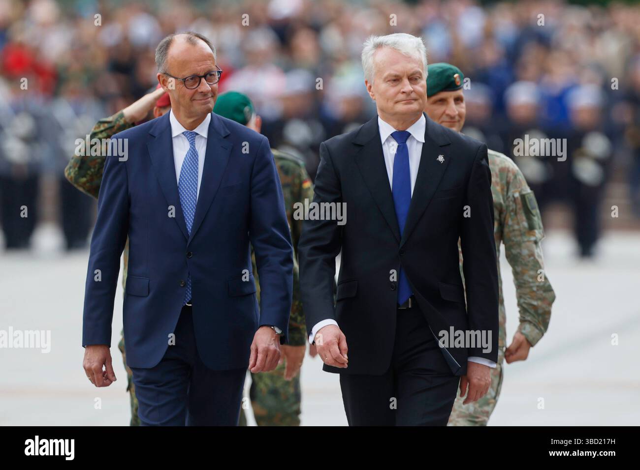 Lithuania's President Gitanas Nauseda, right, and German Chancellor ...