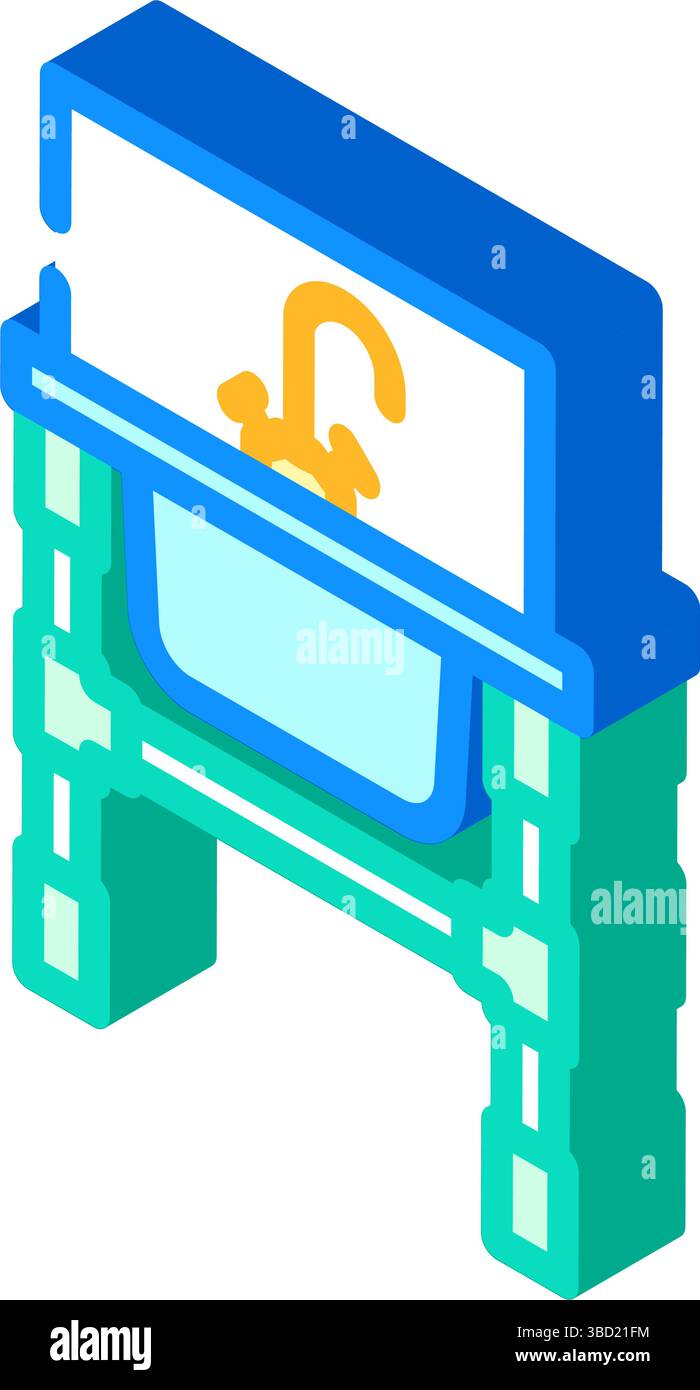 stainless steel sink isometric icon vector illustration Stock Vector ...