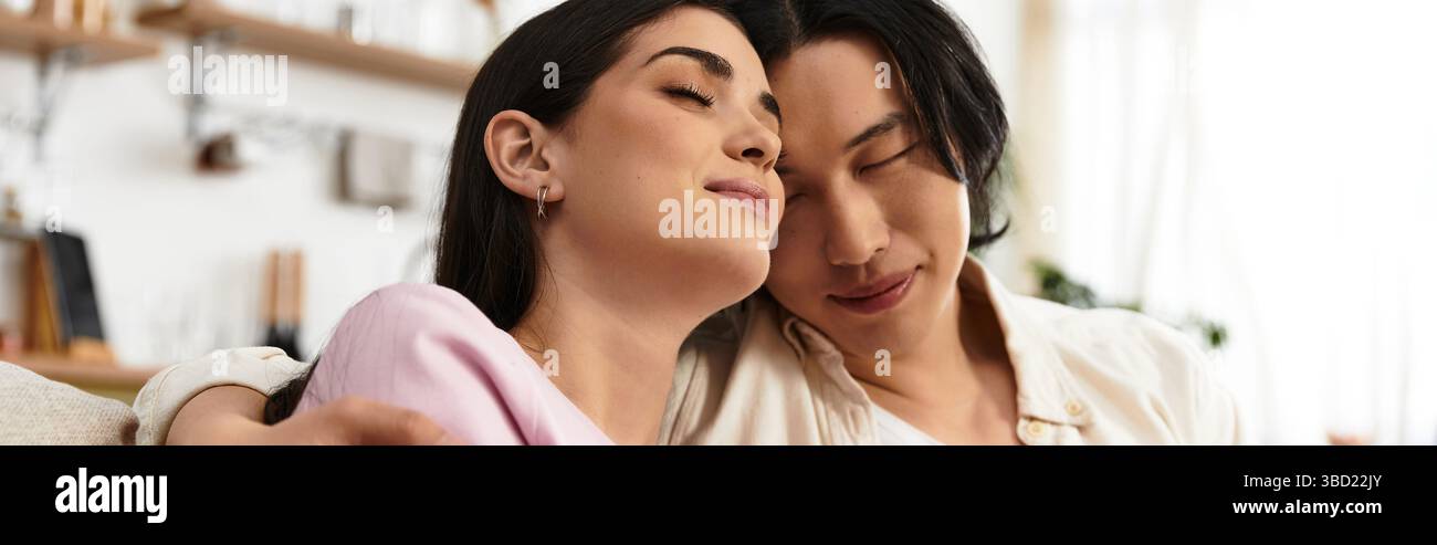 Couple embraces lovingly in cozy hi-res stock photography and images ...