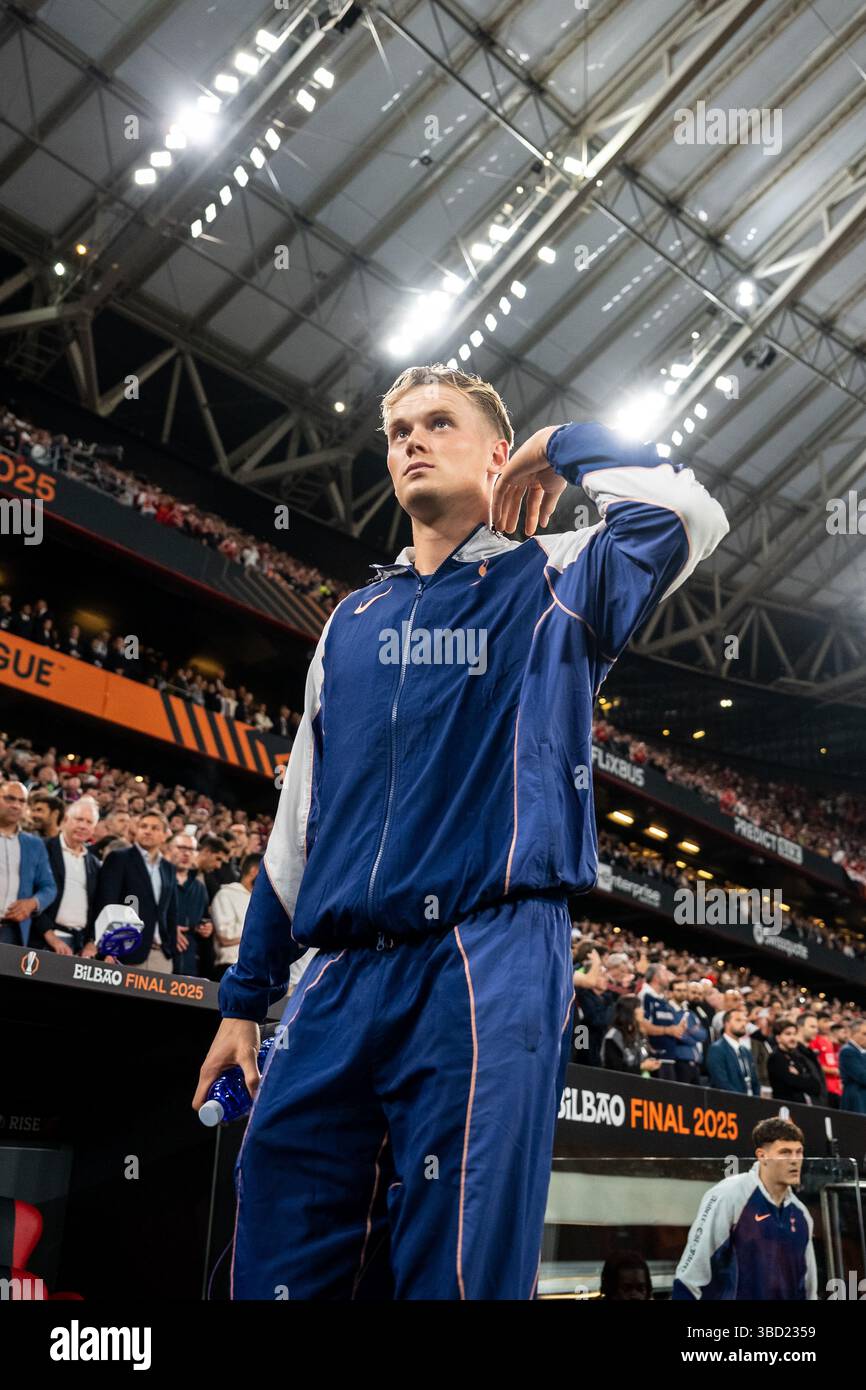 Bilbao, Spain. 21st May, 2025. Antonin Kinsky of Tottenham Hotspur seen ...