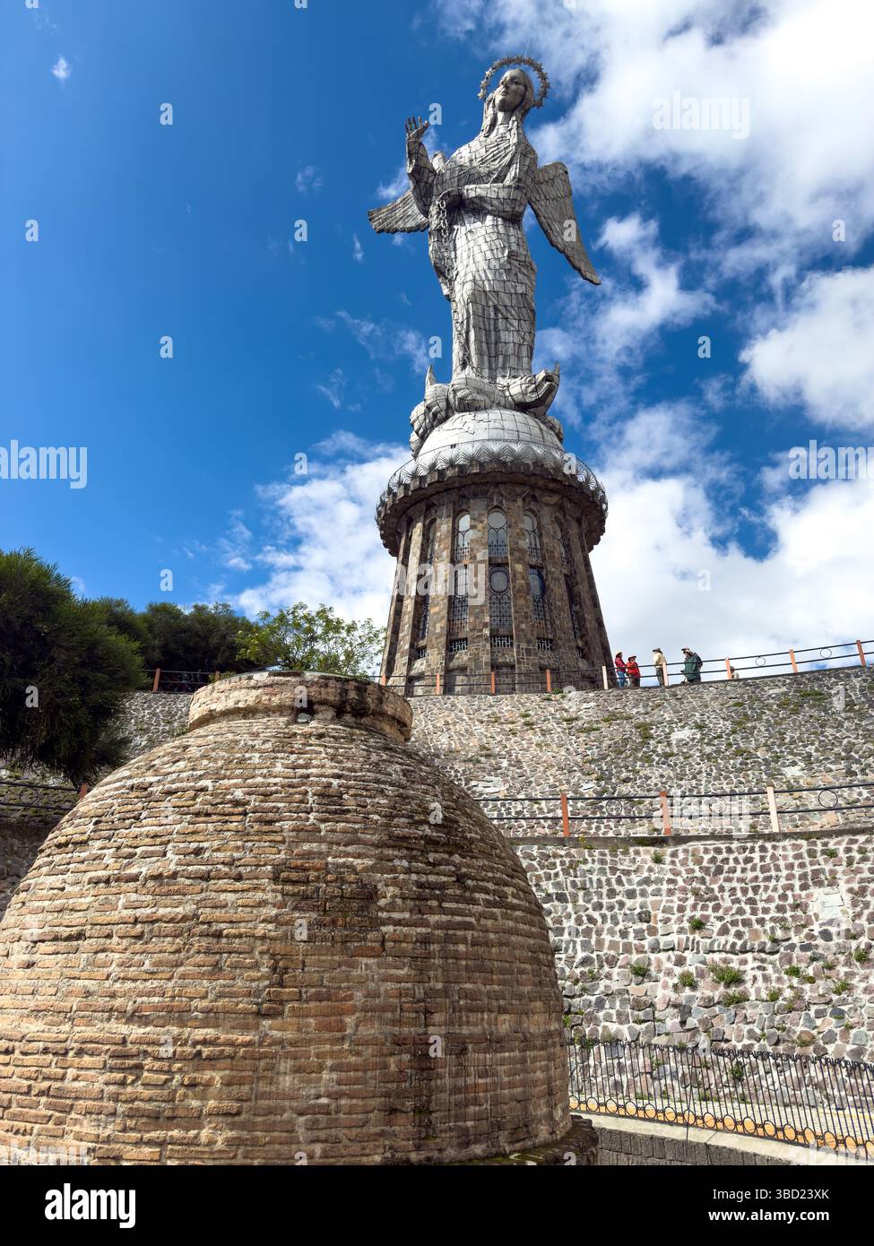 The Virgin of Panecillo or Virgin of Quito, an aluminum statue on El ...