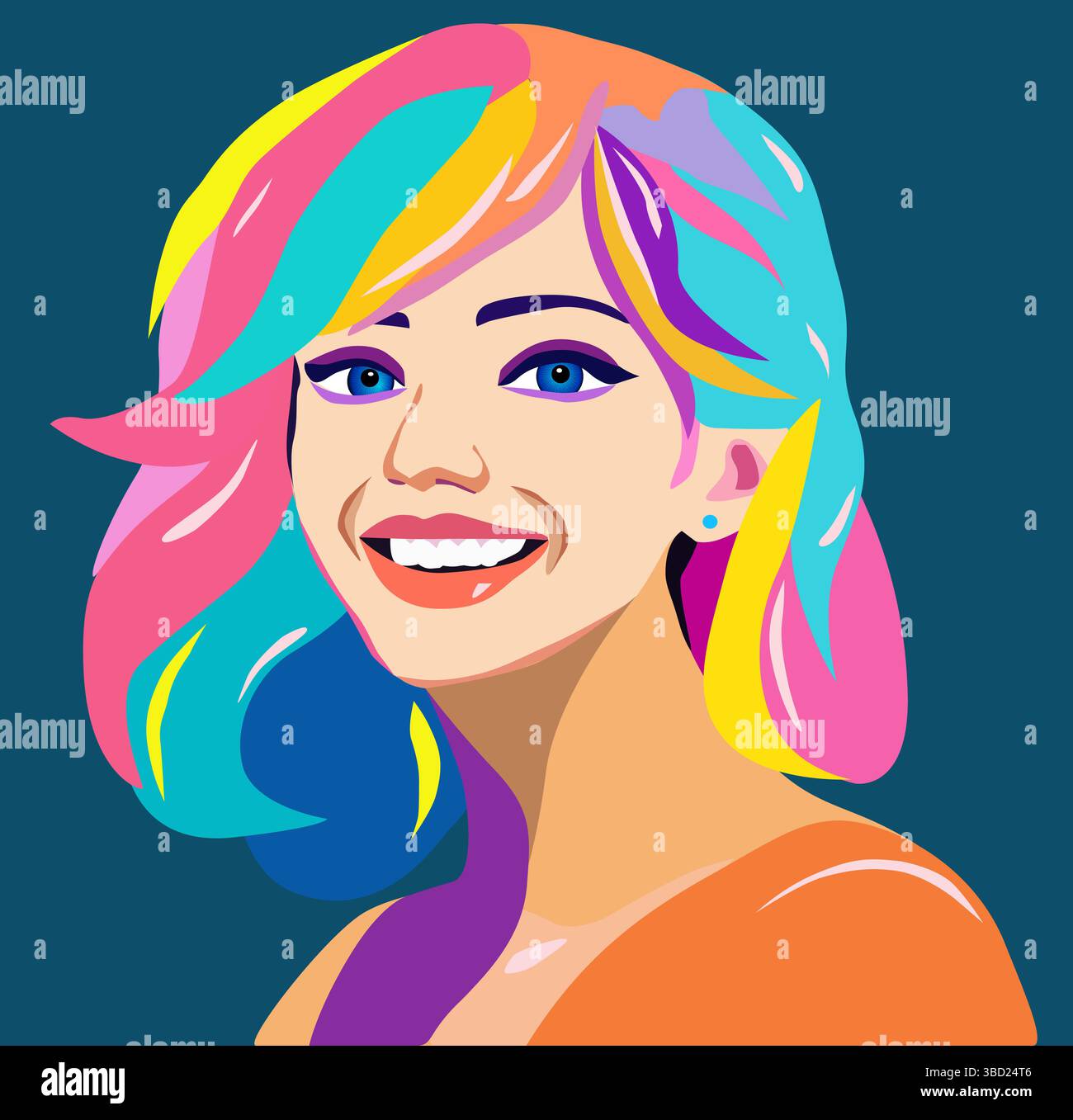 Modern artwork young woman Stock Vector Images - Alamy
