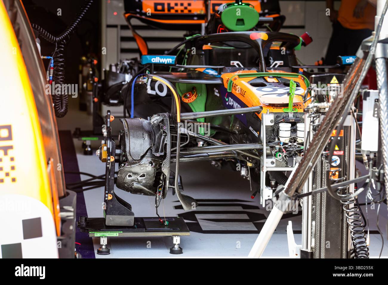McLaren F1 Team MCL39, mechanical detail of front braking system during ...