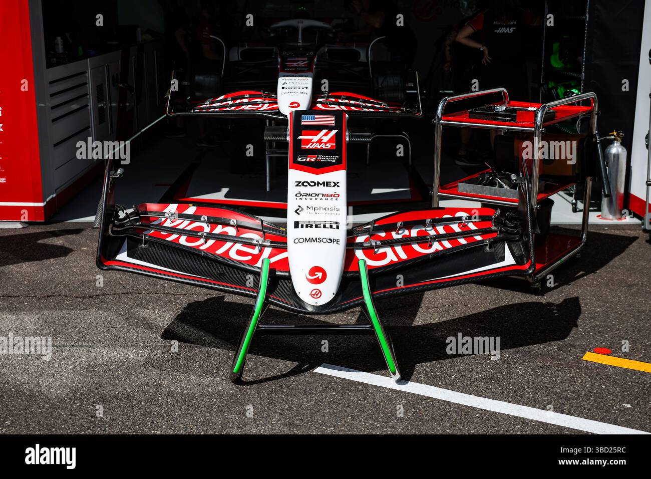 Haas F1 Team VF-25, Mechanical detail of front wing during the Formula ...