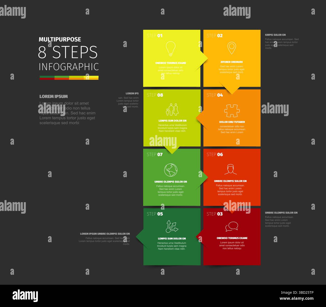 This is a multipurpose 8 steps infographic template for presentation ...