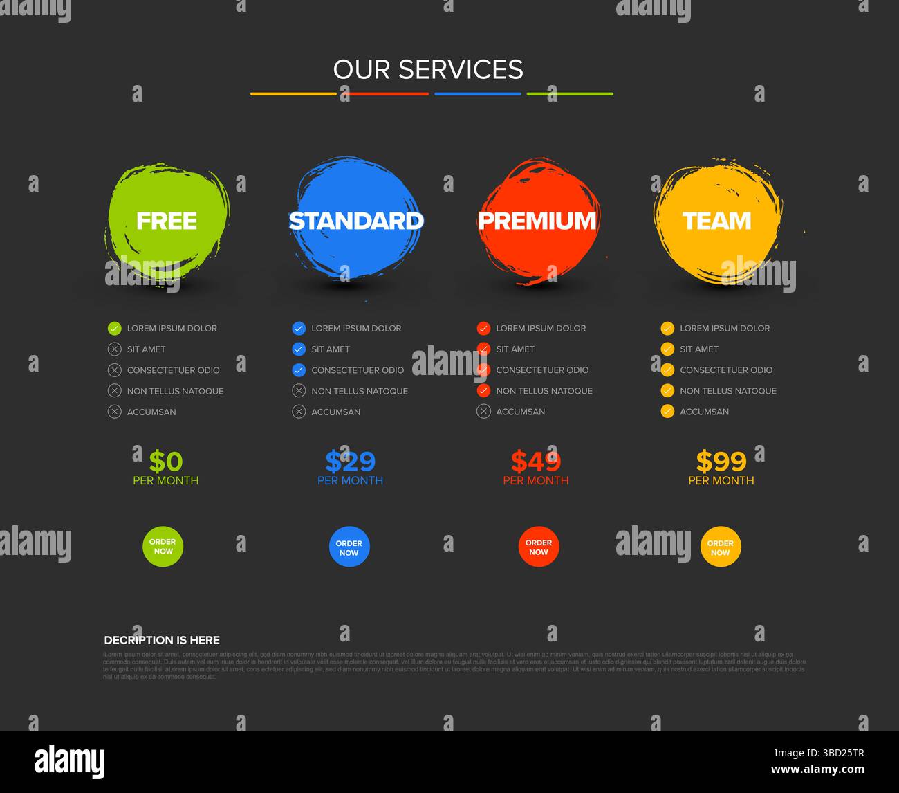 This image shows a modern business pricing table template for comparing ...