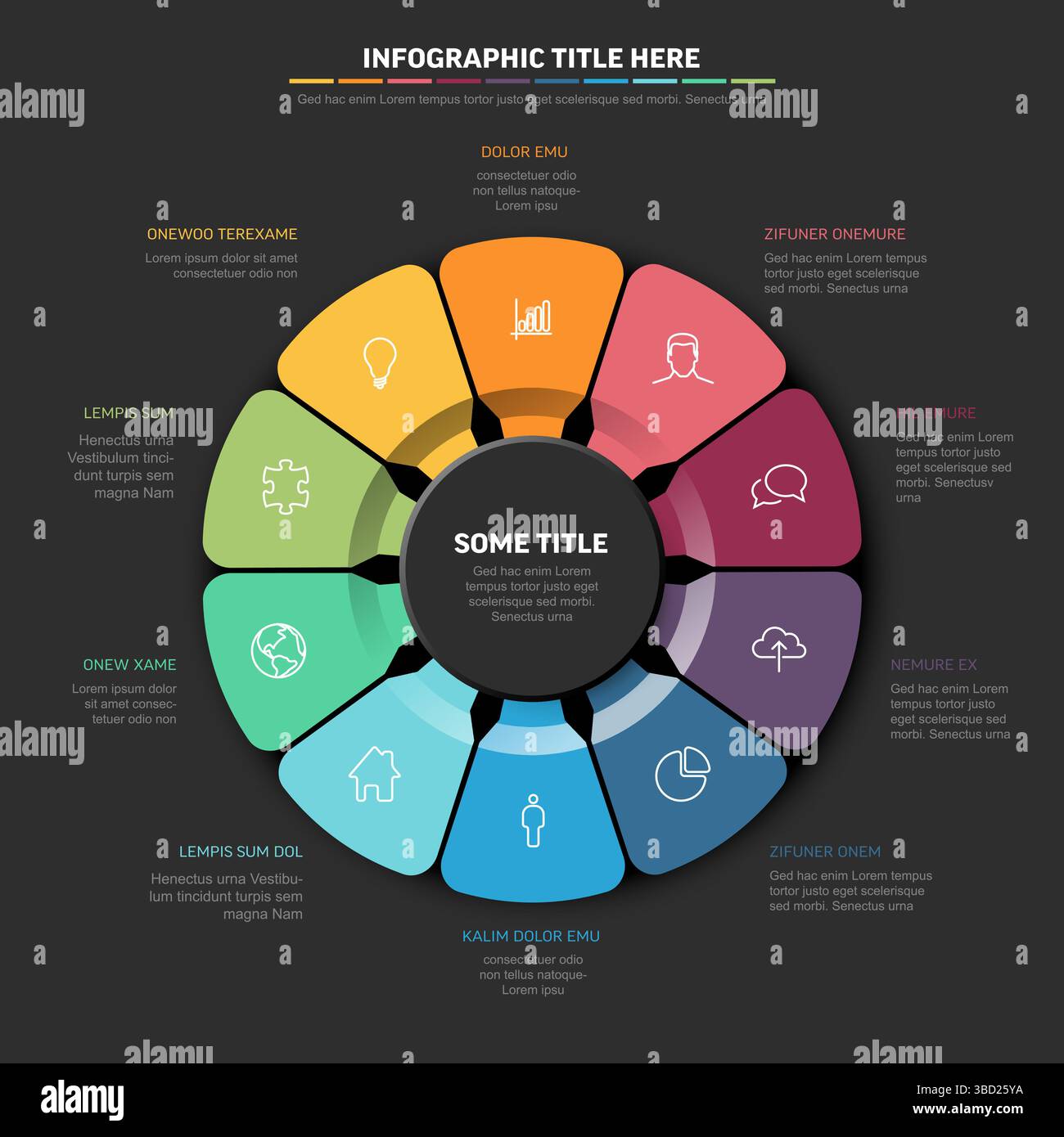 Modern circular infographic template for data visualization. This ...