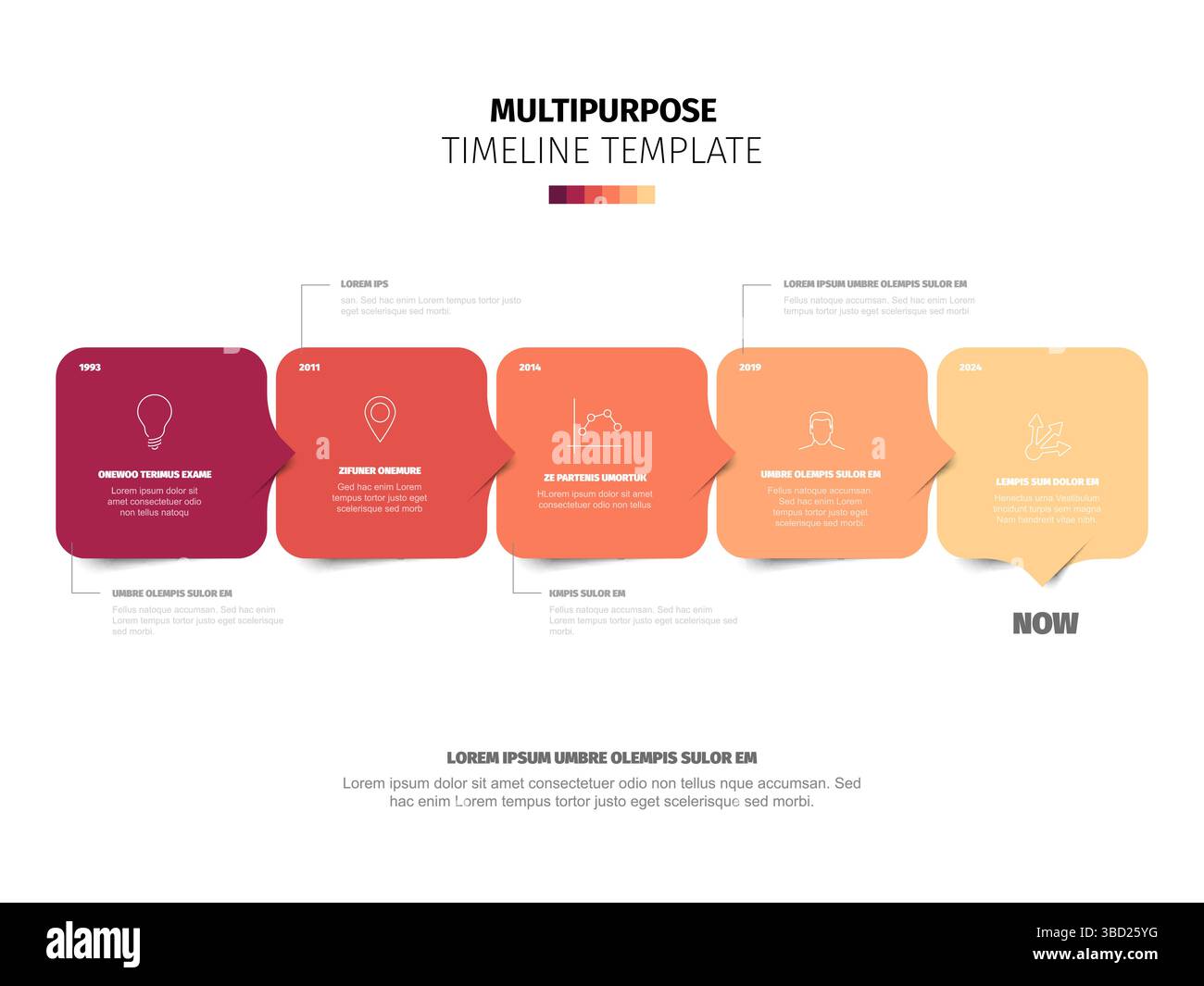 Modern horizontal timeline template infographic design for data ...