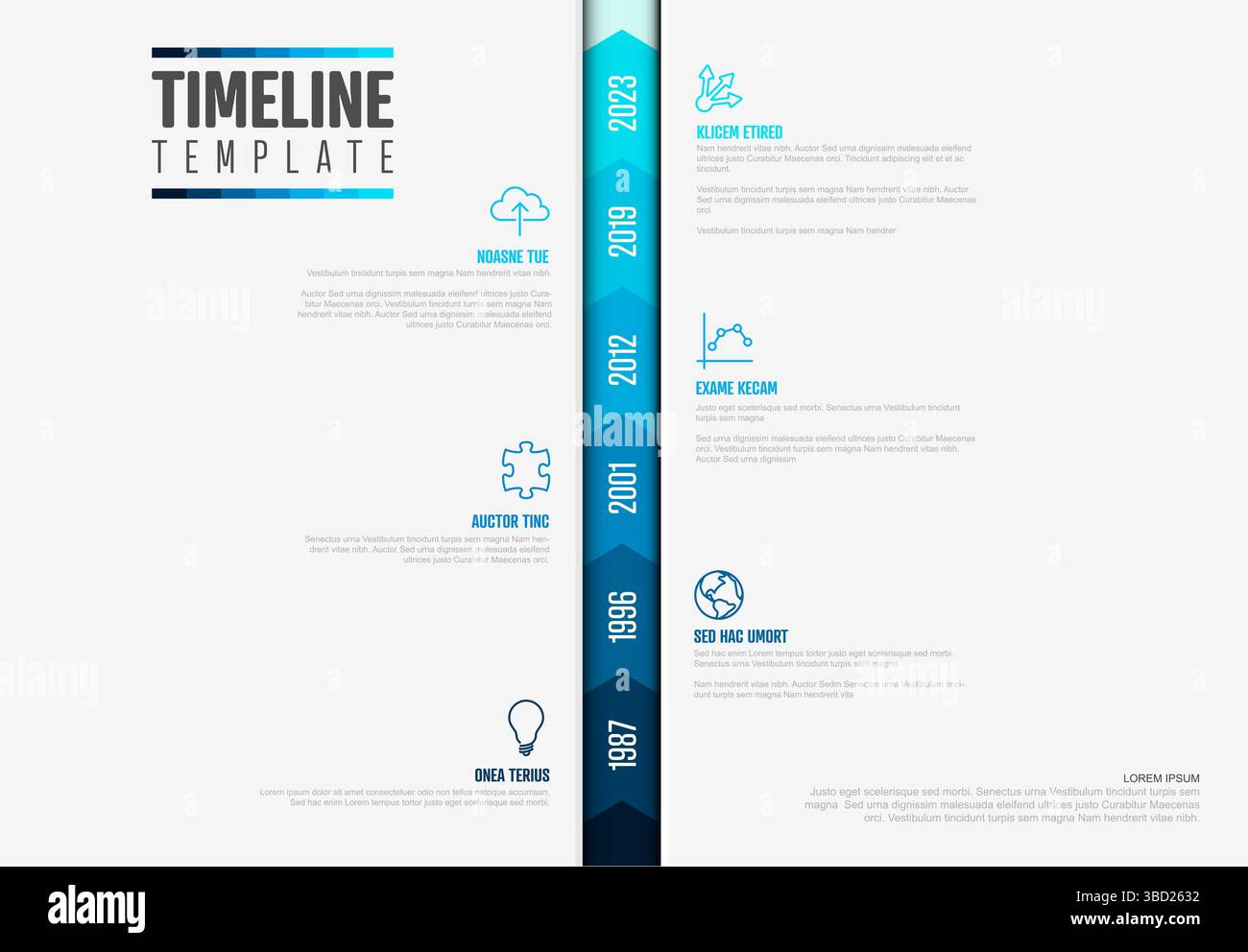 Modern vertical timeline template infographic design for business ...