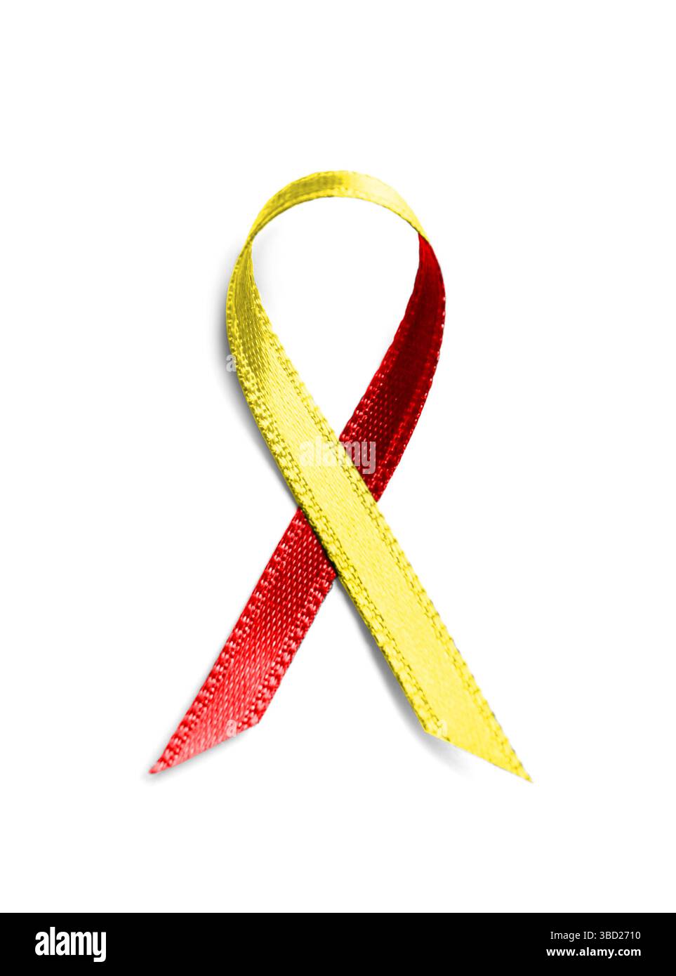 World Hepatitis Day. Yellow-red awareness ribbon on white background ...