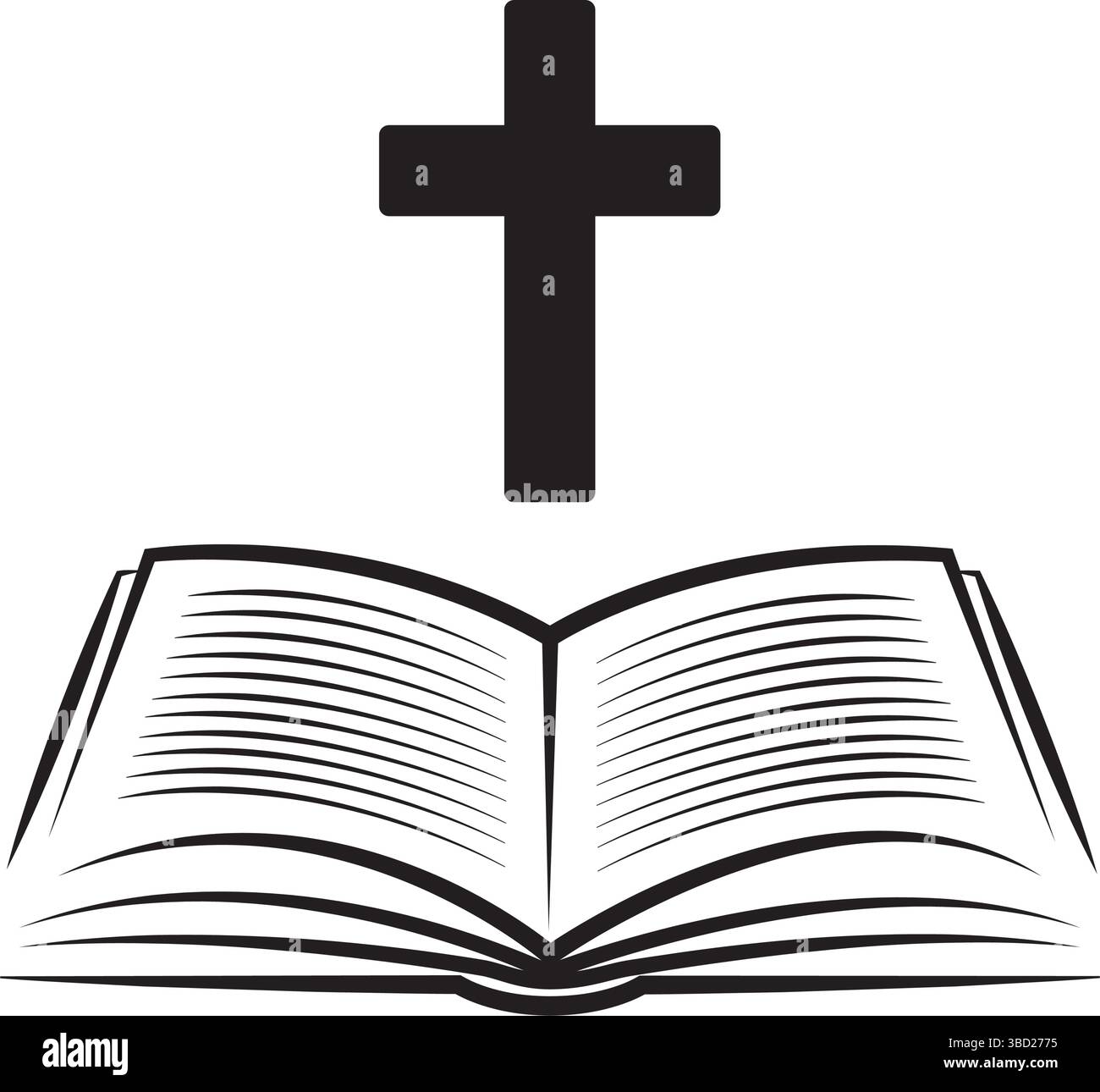 simple bible with religion cross isolated vector illustration Stock ...