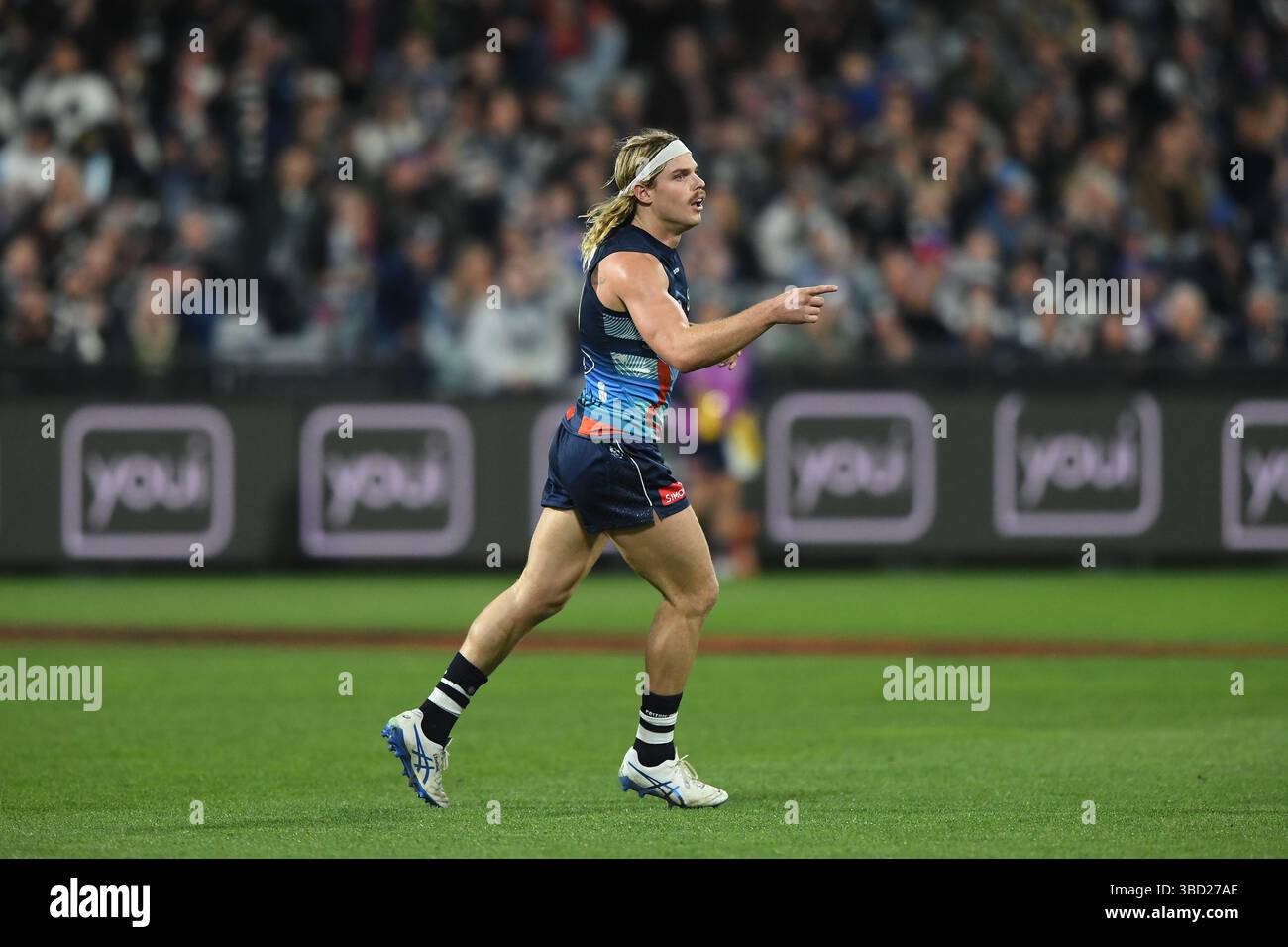 Geelong, Australia. 22nd May, 2025. Bailey Smith of the Cats is seen in ...