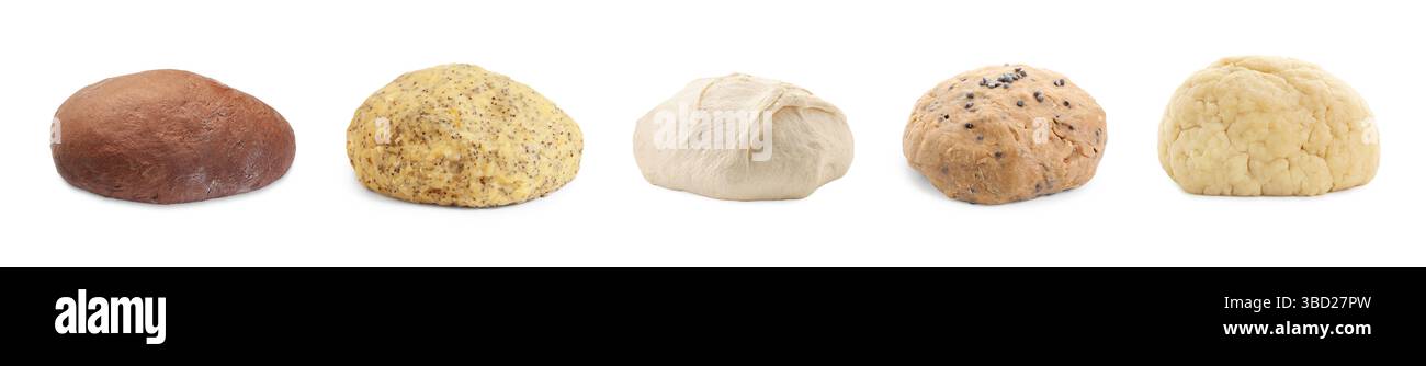 Different types of dough isolated on white, set Stock Photo - Alamy