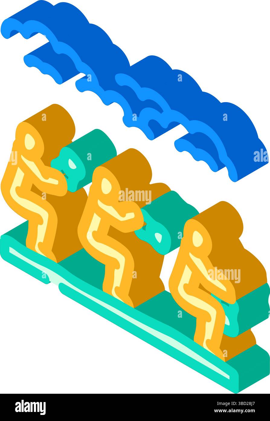 outdoor group fitness class sustainable isometric icon vector ...