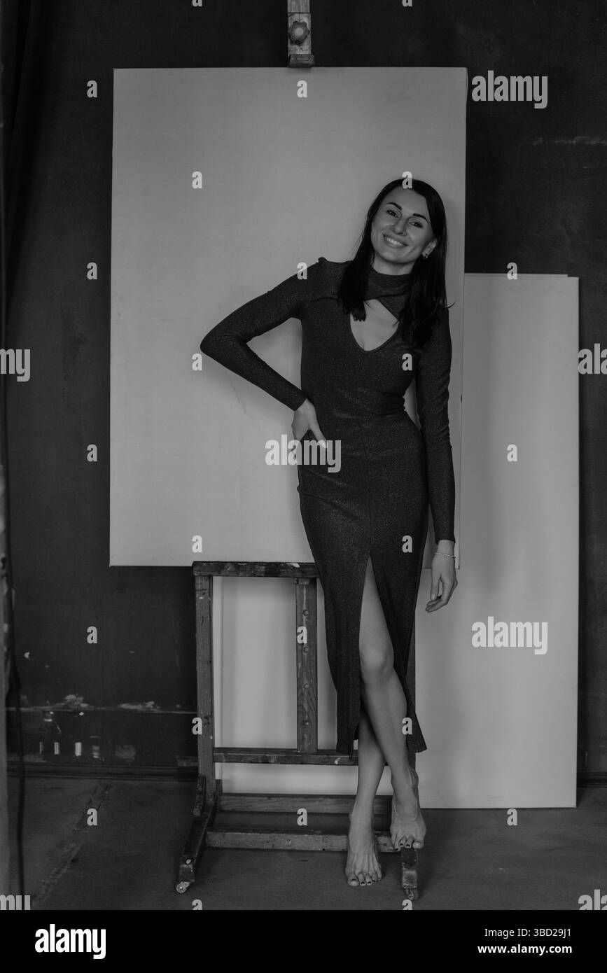 Slim woman concept Black and White Stock Photos & Images - Alamy