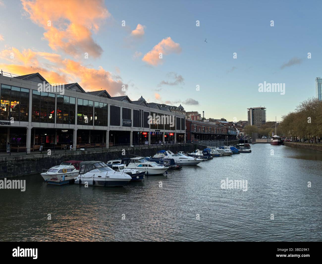 Bristol city centre showing urban life, historic buildings, modern ...