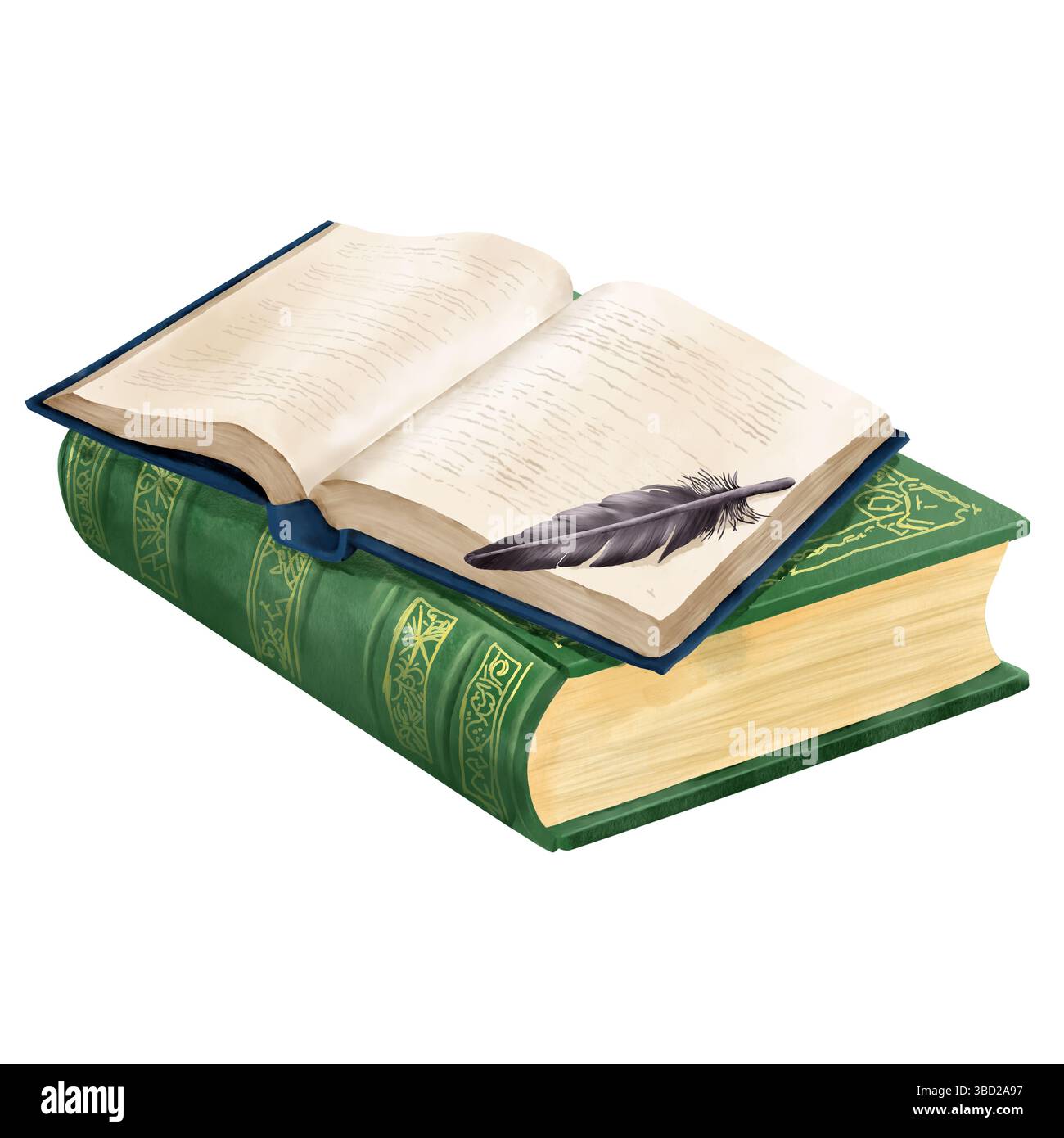 Book stack watercolor Cut Out Stock Images & Pictures - Alamy