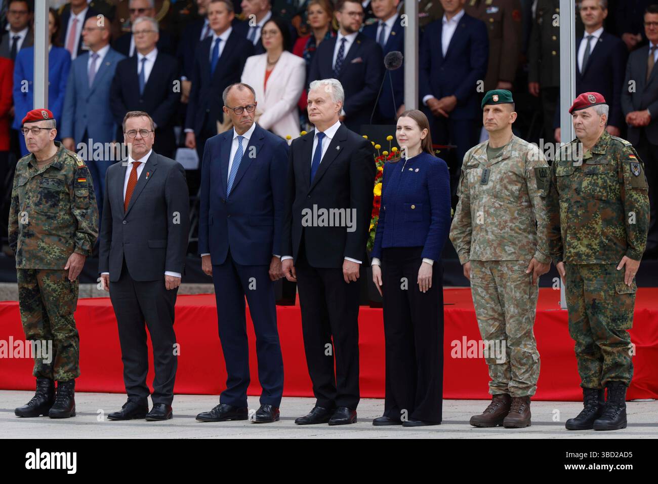 Lithuania's President Gitanas Nauseda, German Chancellor Friedrich Merz ...