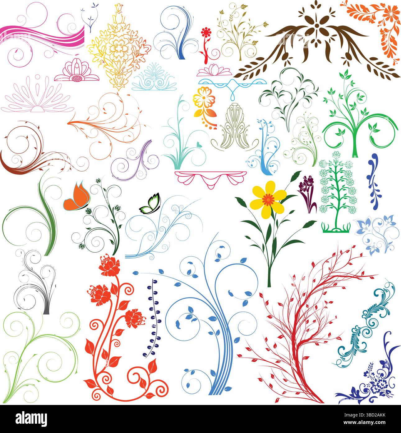 elegant floral art borders with intricate decorative elements. The ...