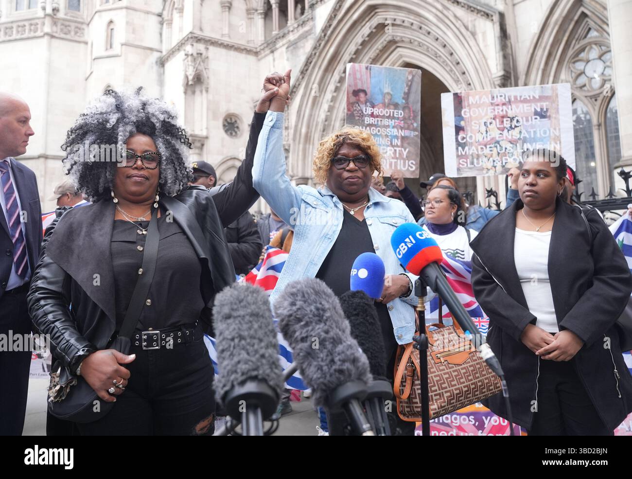 Bertice Pompe (left) and Bernadette Dugasse (centre), two British women ...