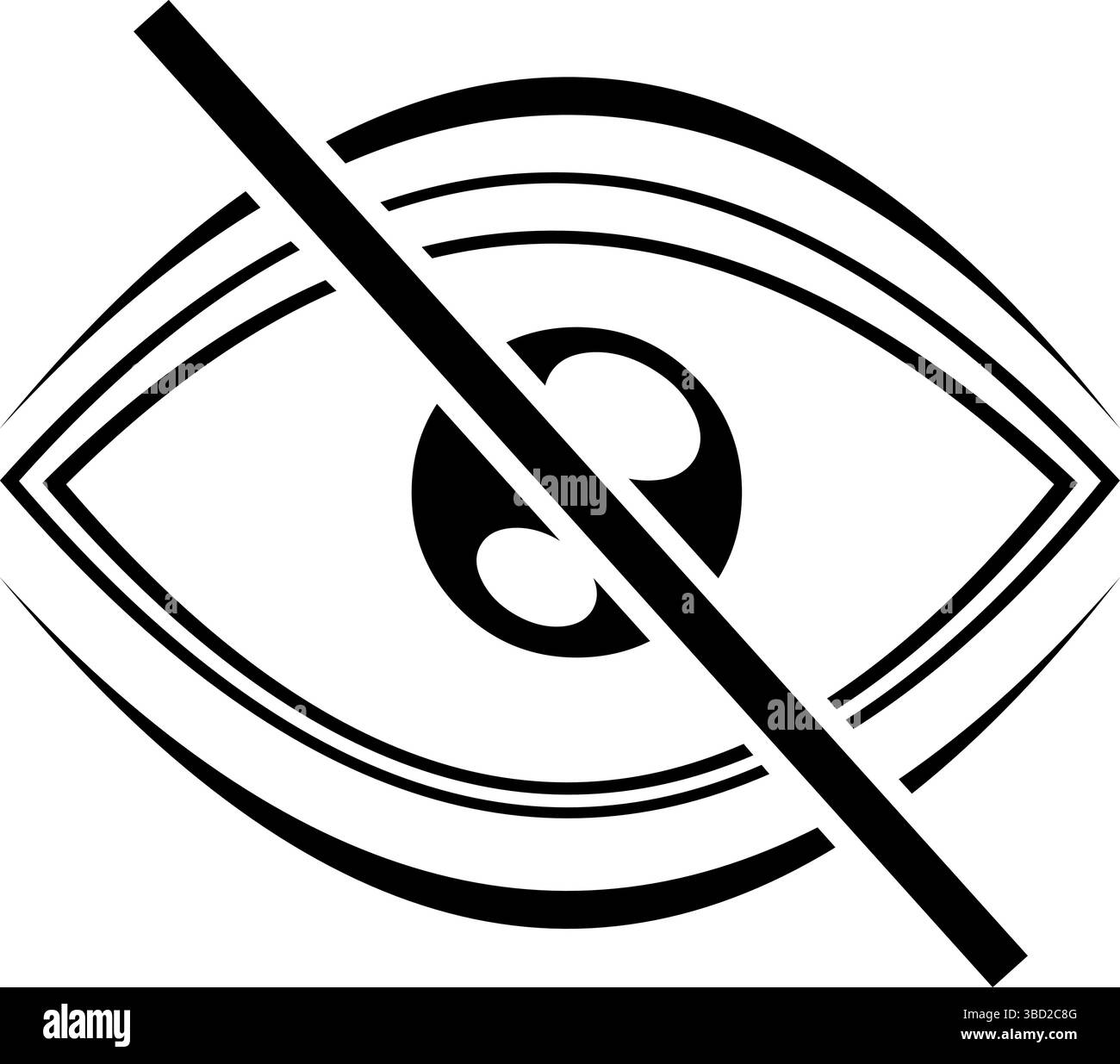 vector illustration icon of disabled eye in password protected and not ...