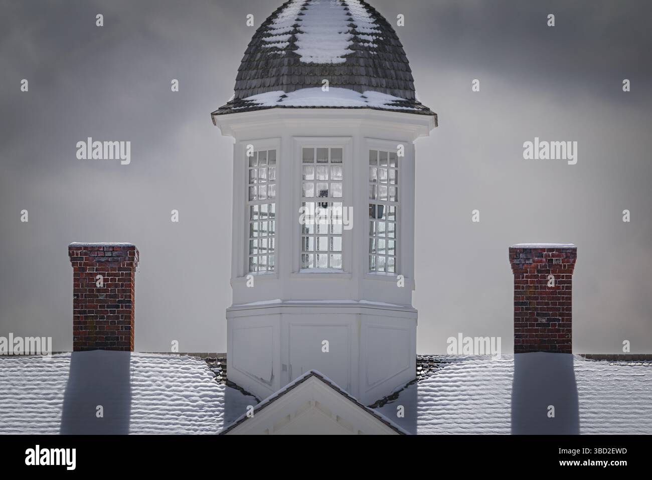 Snow gathers on the cupola of the Public Hospital, or Eastern Lunatic ...