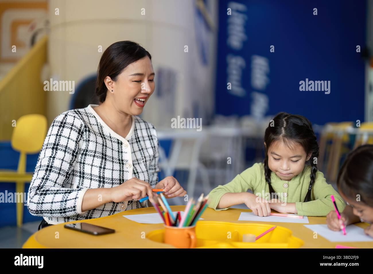 Back to School: Teacher and Students Engaged in Fun Learning Stock ...