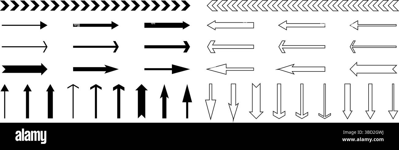 set of different arrow icons isolated vector illustration Stock Vector ...