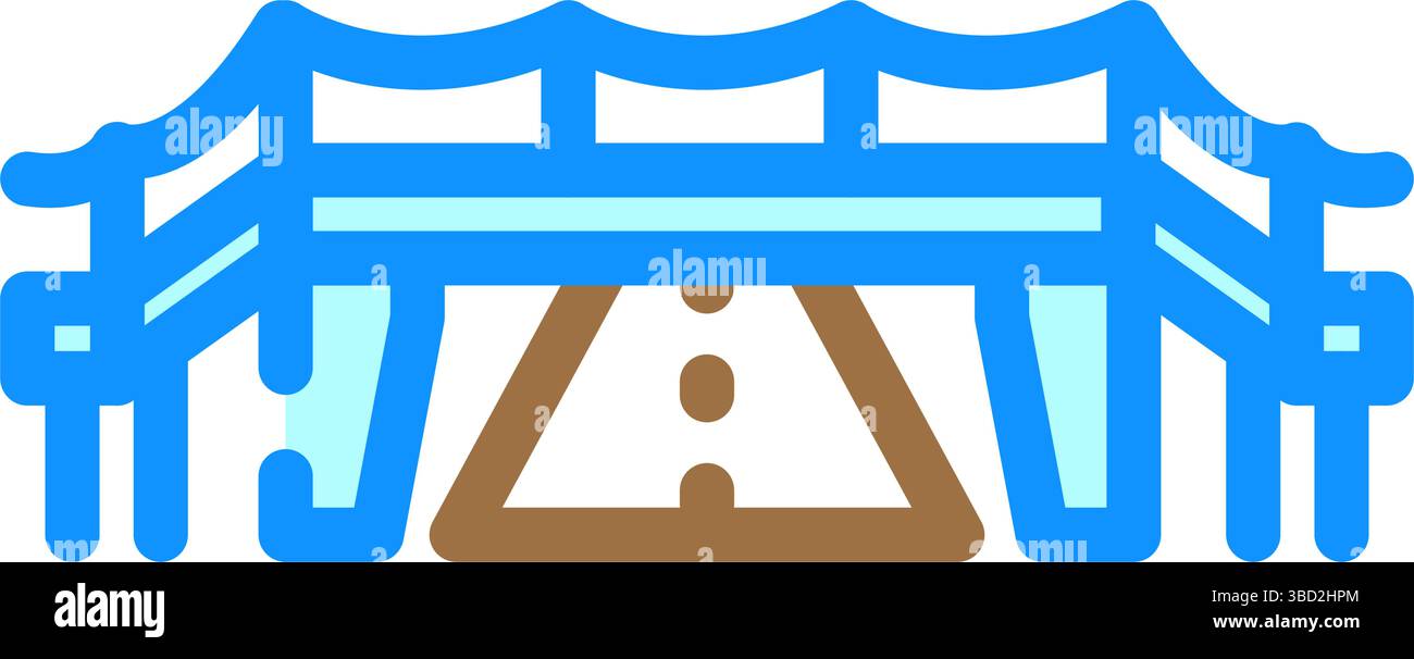 pedestrian bridge highway road color icon vector illustration Stock ...