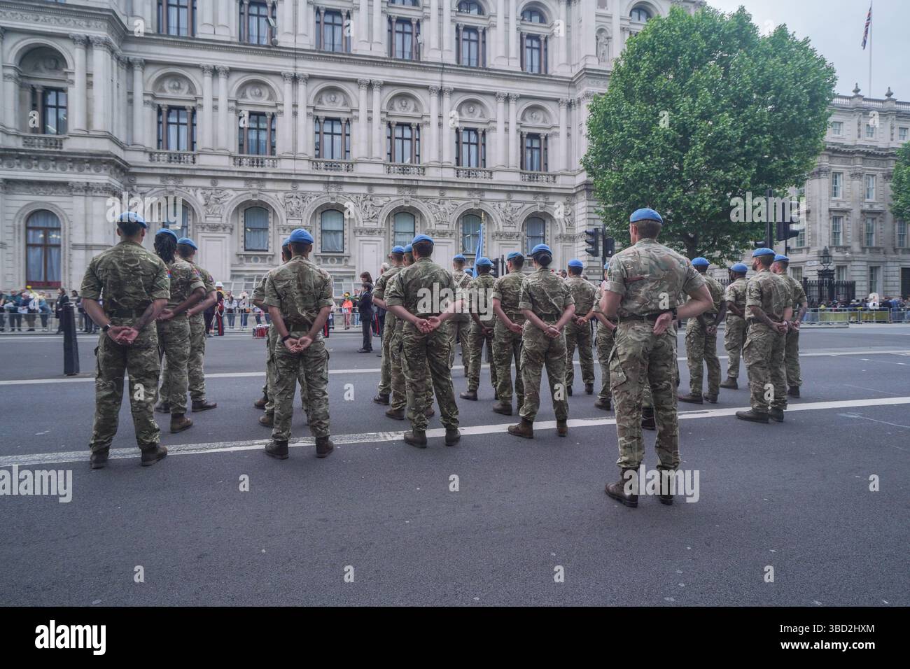 London, UK. 22 May 2025. British army soldiers wearing blue berets ...