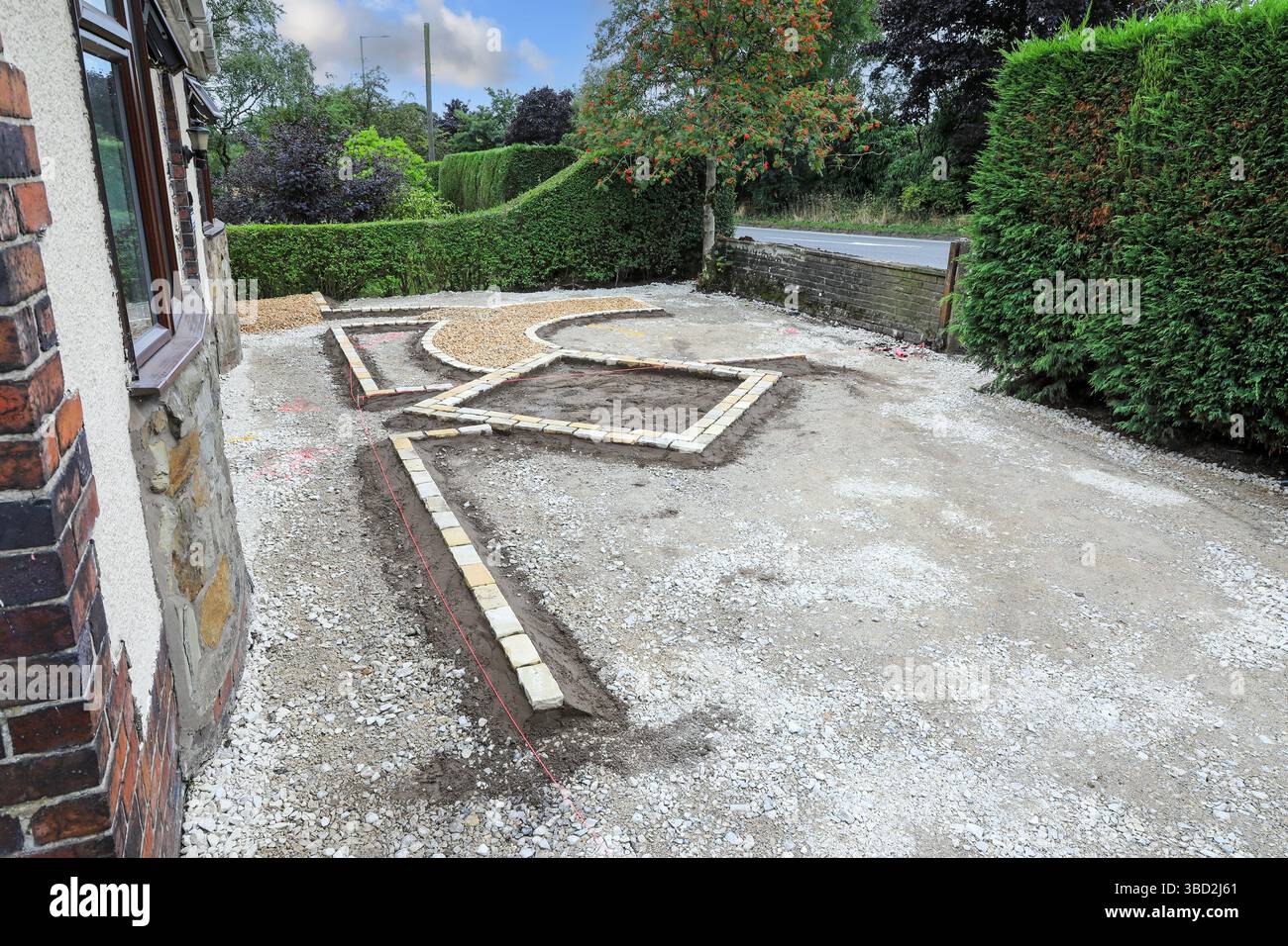 Landscaping a front garden, Stoke-on-Trent, Staffordshire, England, UK ...