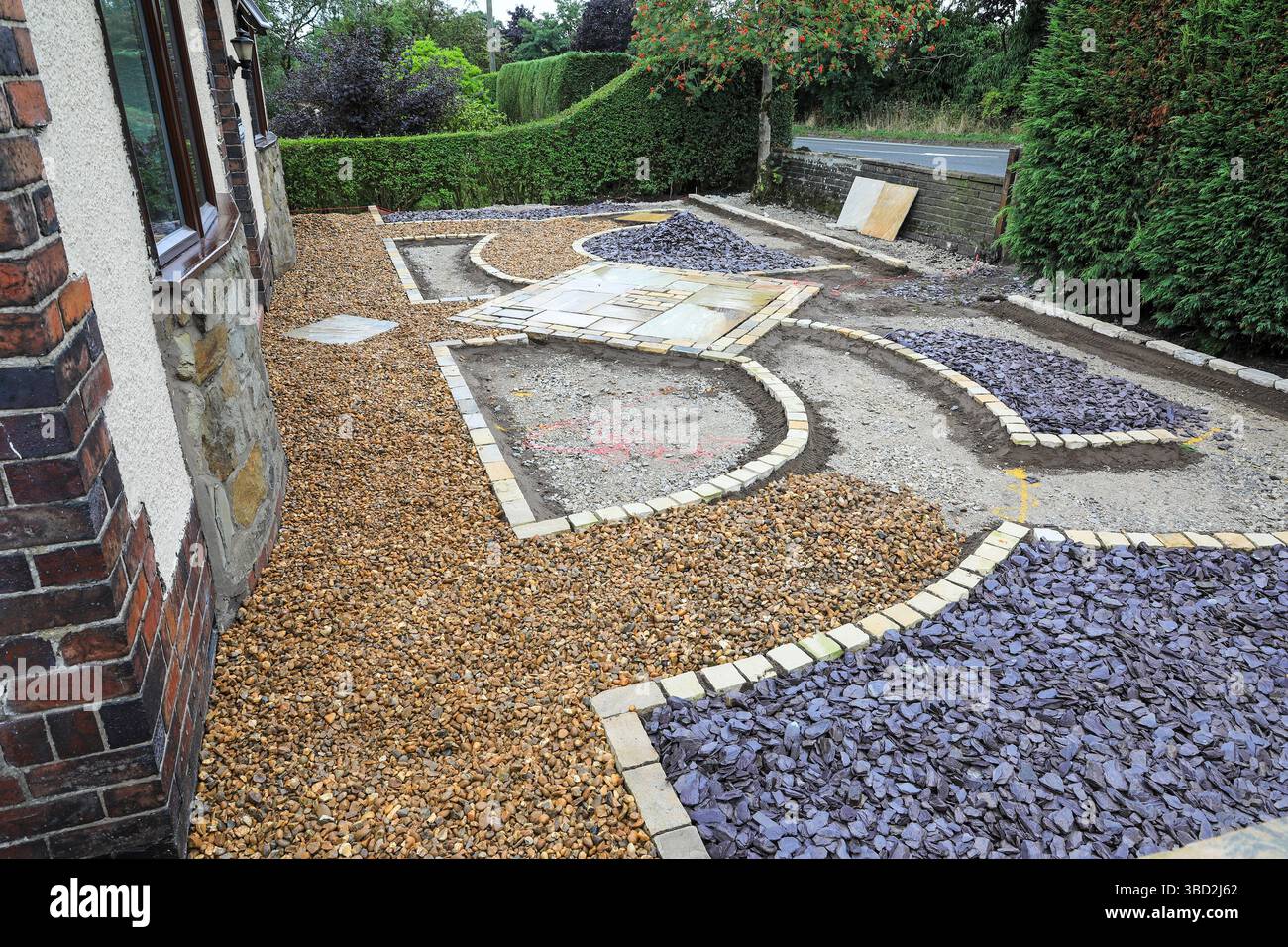 Landscaping a front garden, Stoke-on-Trent, Staffordshire, England, UK ...