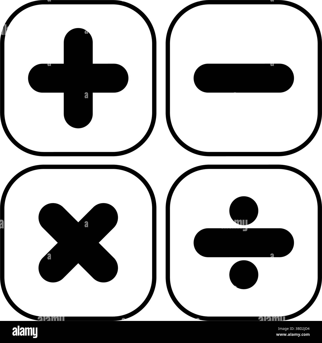 Simple Line Drawing Icon Of Arithmetic Quadratic Operations Vector Illustration Stock Vector