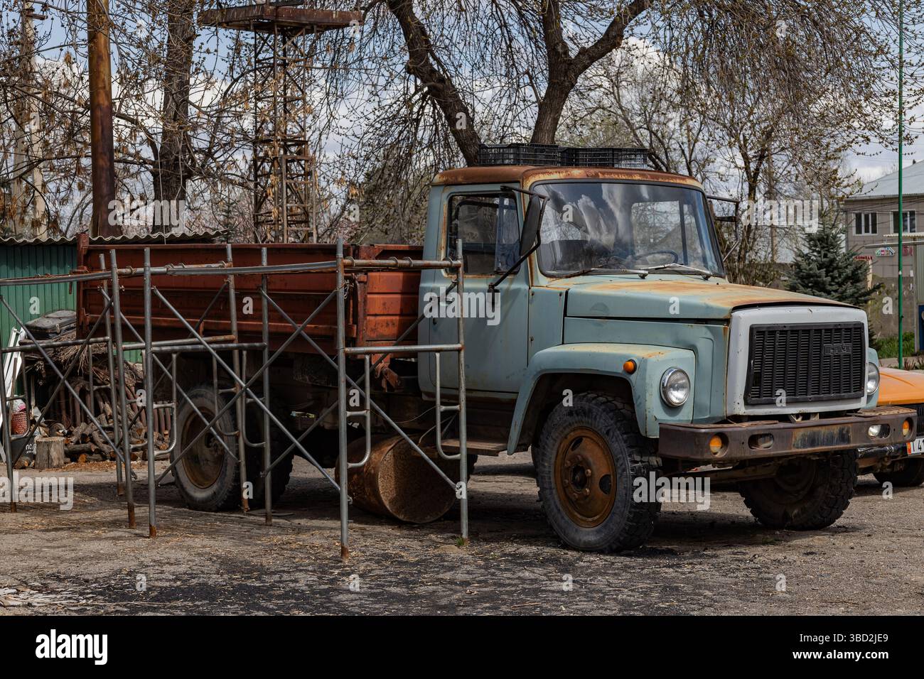 Old rusty Russian truck GAZ 3307. Karakol, Kyrgyzstan - 23 APR 2025 ...