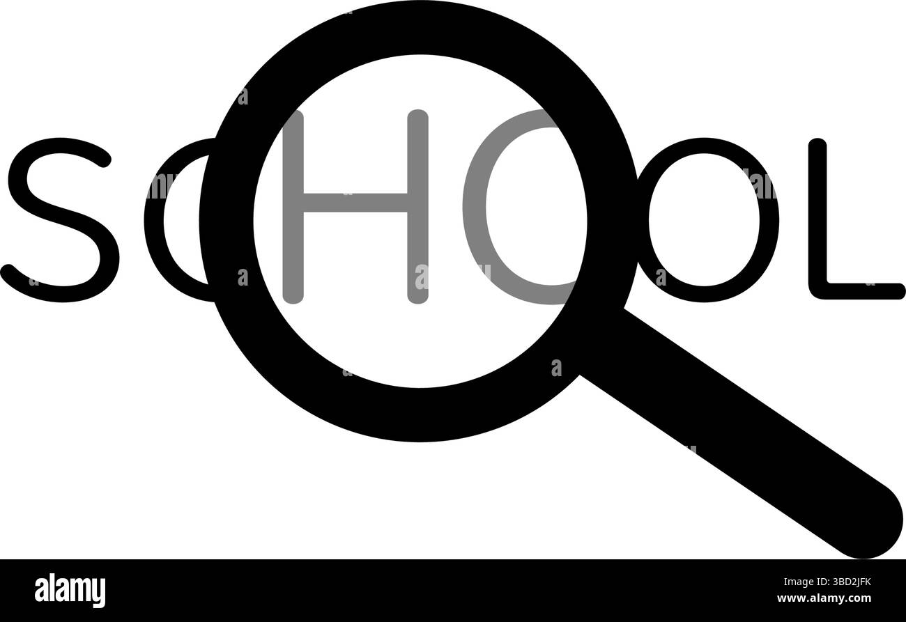 Simple line drawing icon of school search, Vector Illustration Stock ...