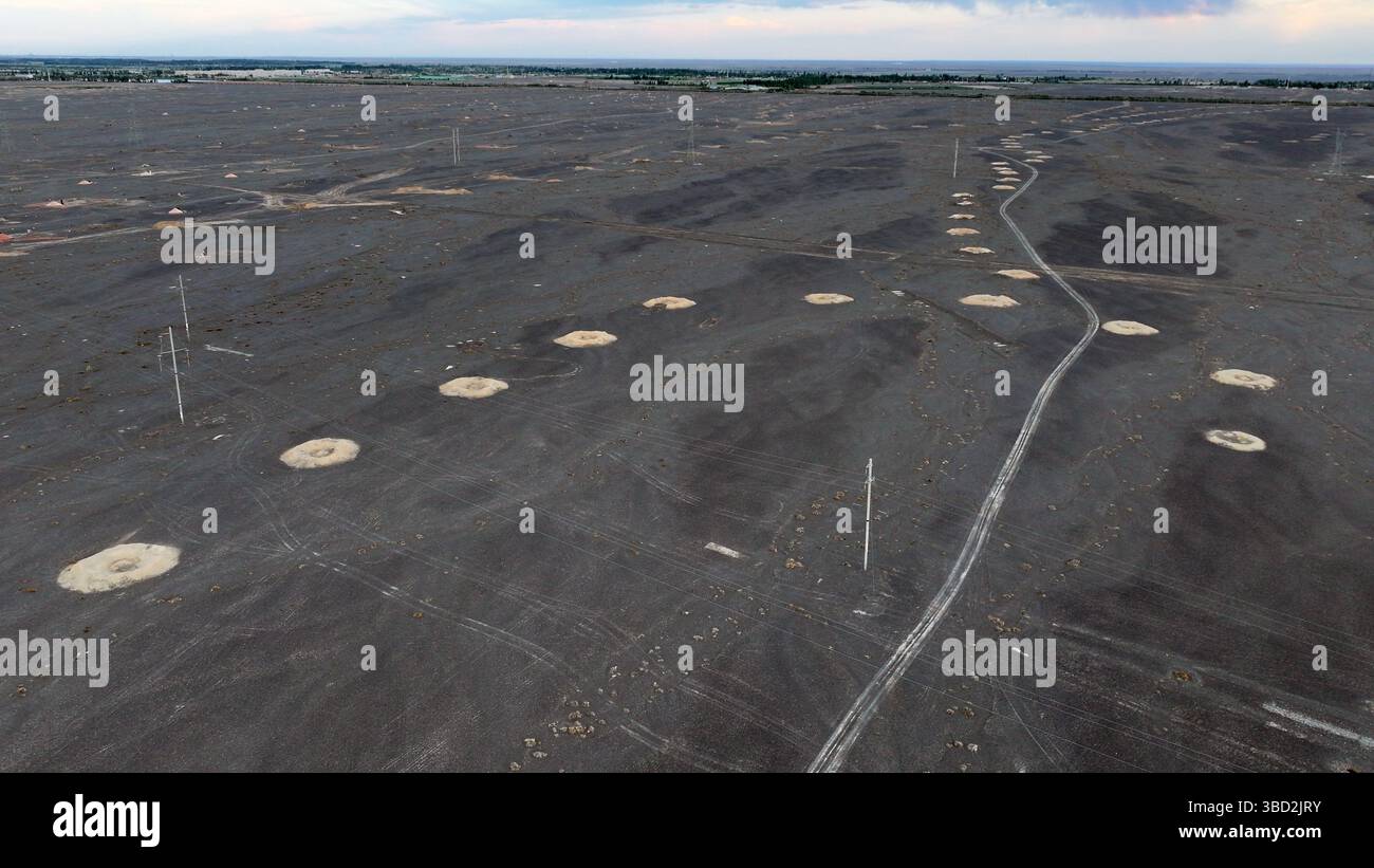 HAMI, CHINA - MAY 21, 2025 - Aerial photo of the water collecting ...
